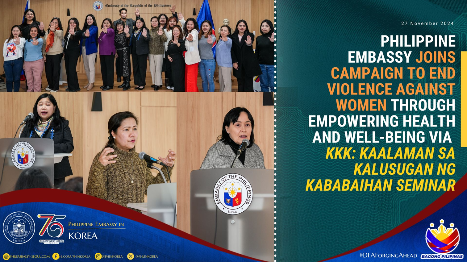 PHILIPPINE EMBASSY JOINS CAMPAIGN TO END VIOLENCE AGAINST WOMEN THROUGH EMPOWERING HEALTH AND ...